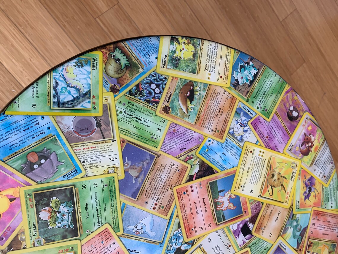 Side Table Pokémon Side Table Pokémon Cards Bed Side | Etsy