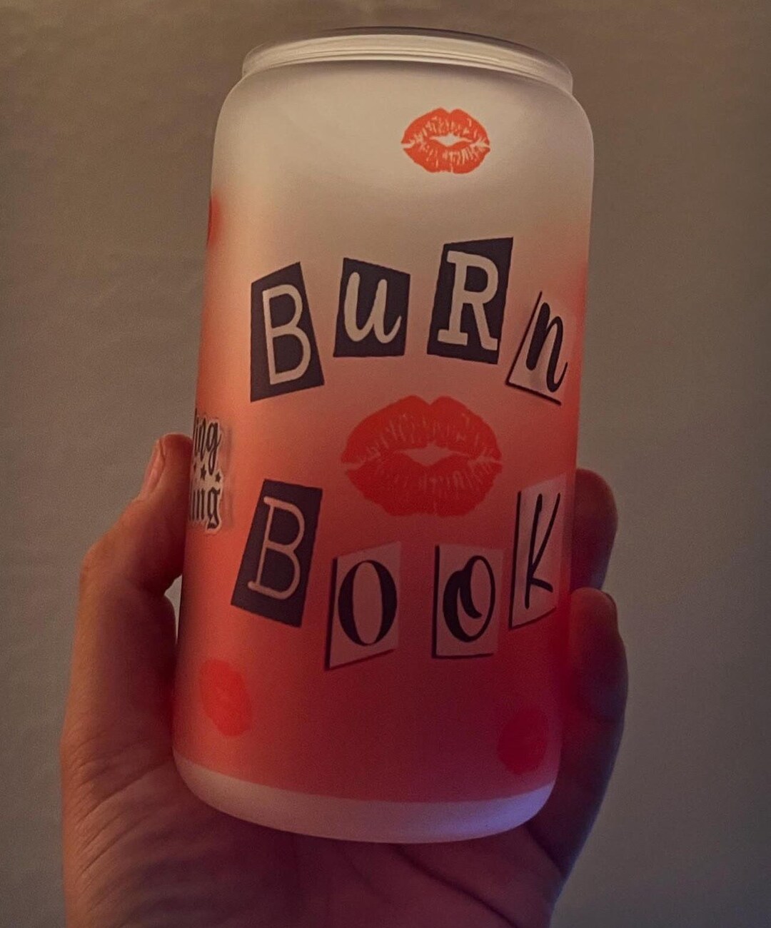 Mean Girls Burn Book Frosted Glass Cup - Etsy