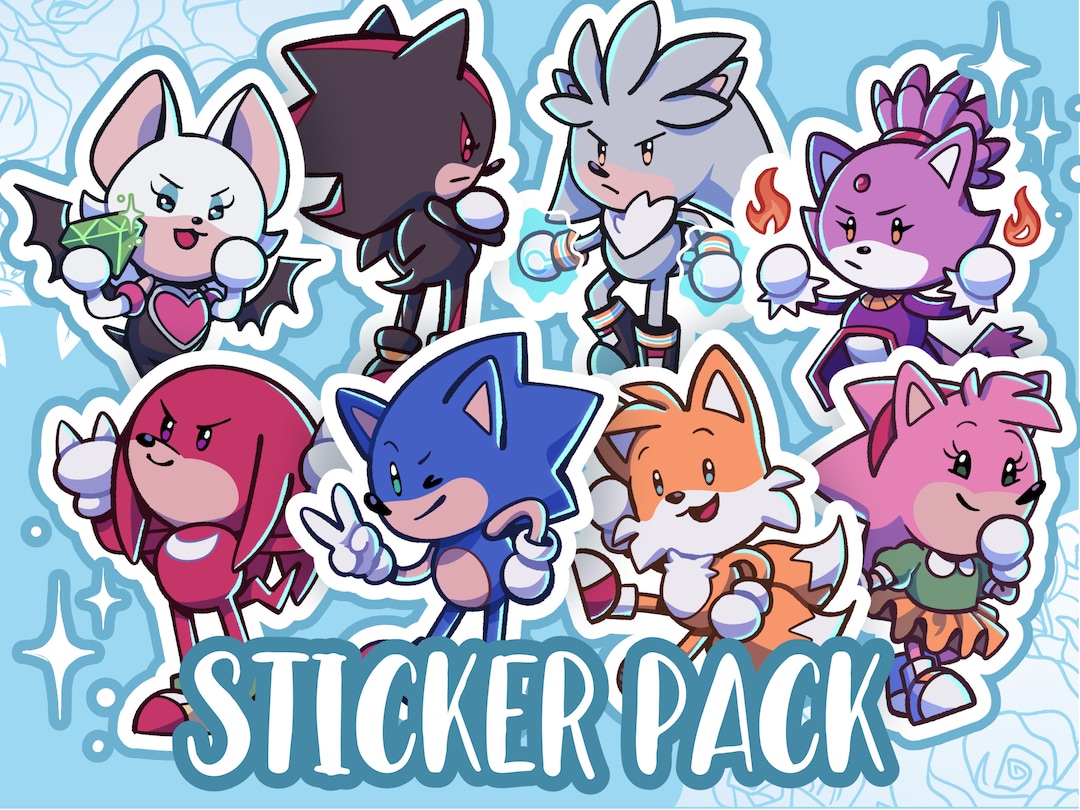 SONIC Matte Vinyl Sticker Pack - Sonic, Knuckles, Tails, Amy, and MORE ...