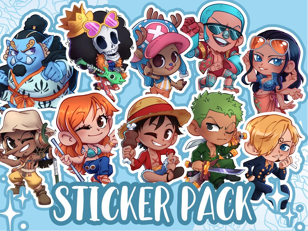 STRAW HATS (time-skip)- Matte Vinyl Sticker - Anime Pirate - ( 3 in / 7 ...