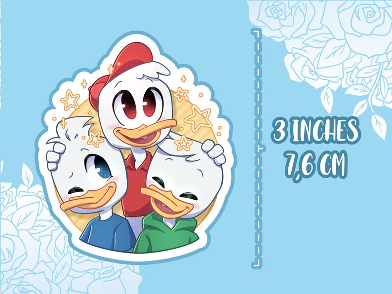 DUCKTALES 2017 Matte Vinyl Sticker DUCK TRIPLETS Huey - Etsy