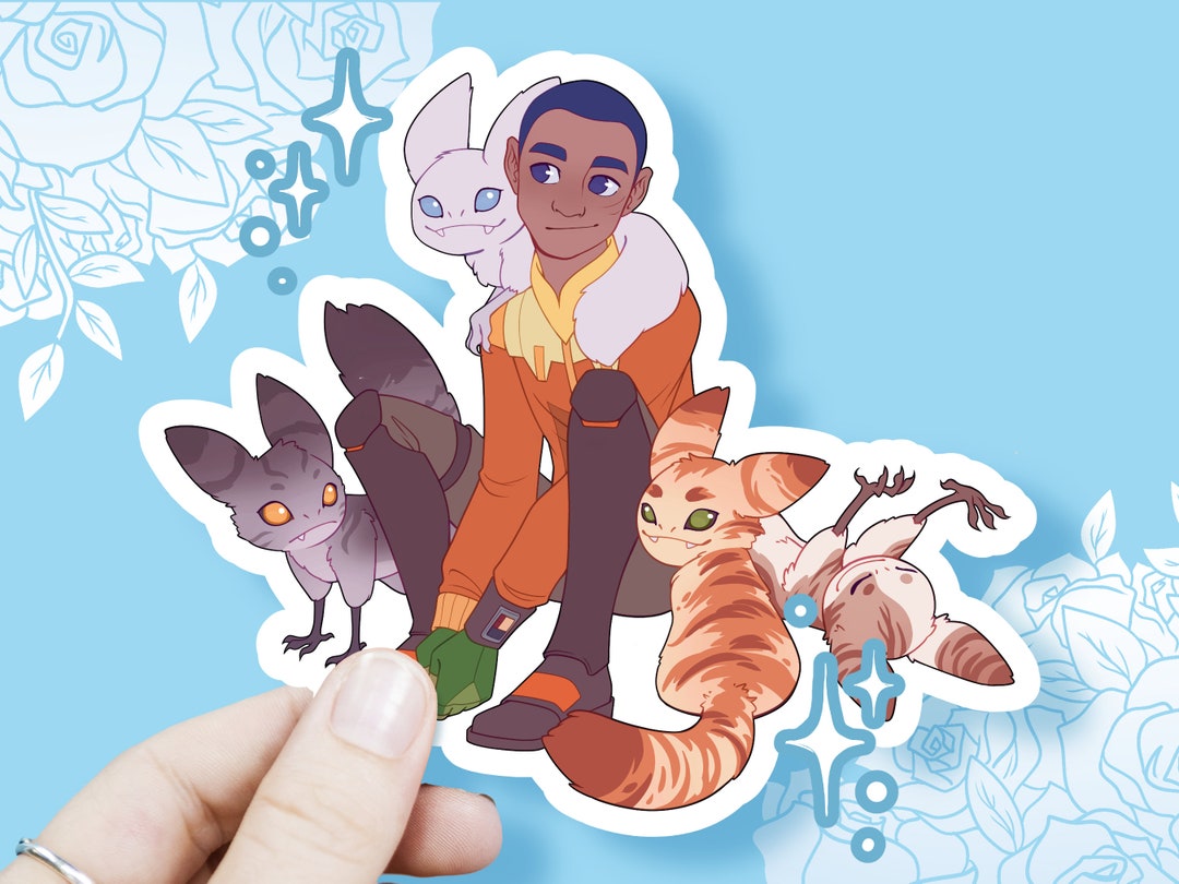 STAR WARS REBELS Matte Vinyl Sticker - Ezra Bridger With Loth Cats ...