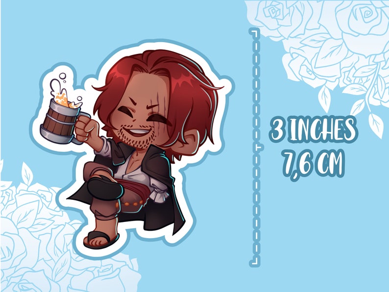 Shanks - Matte Vinyl Sticker - Anime - ( 3 in / 7,6 Cm) - Etsy