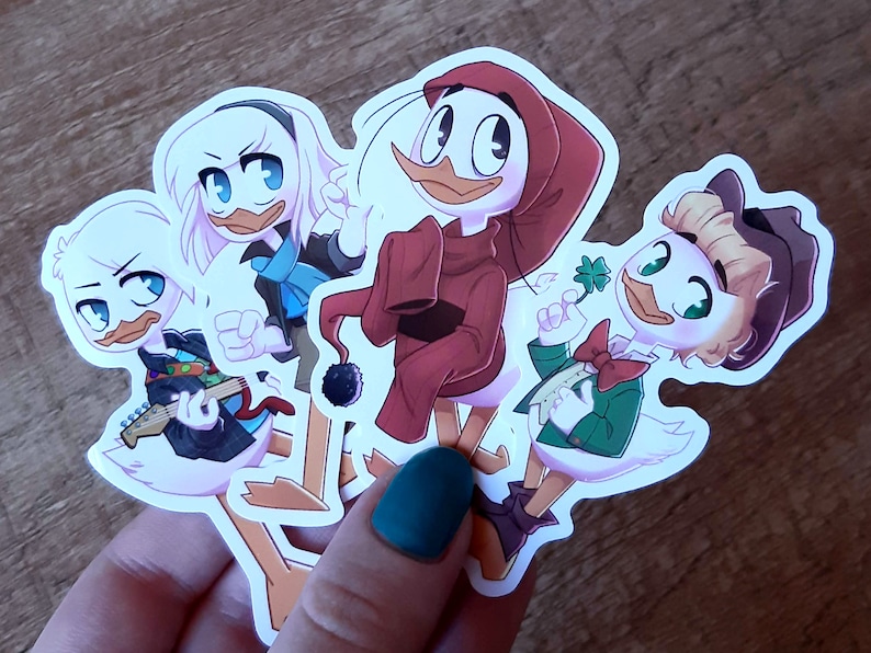 Ducktales 2017 Vinyl Stickers - Donald, Della, Gladstone, Fethry ( 3 in ...