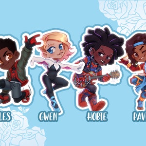 SPIDERVERSE Matte Vinyl Sticker Pack - Miles, Gwen, Pavitr, Hobie - ( 3 ...