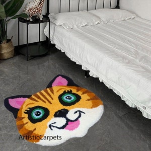 Hand Tufted Cat Rug New Pattern /cute Animal Rug / Rugs for Kids ...