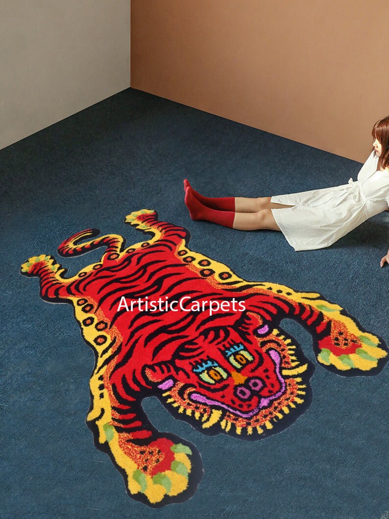 Hand Tufted Tibetan Tiger Rug New Pattern / Animal Rug Carpet - Etsy