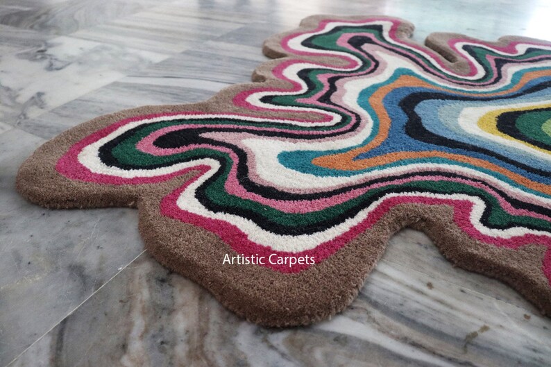 Irregular Rug / Modern Abstract Shaped Area Rug for Living - Etsy