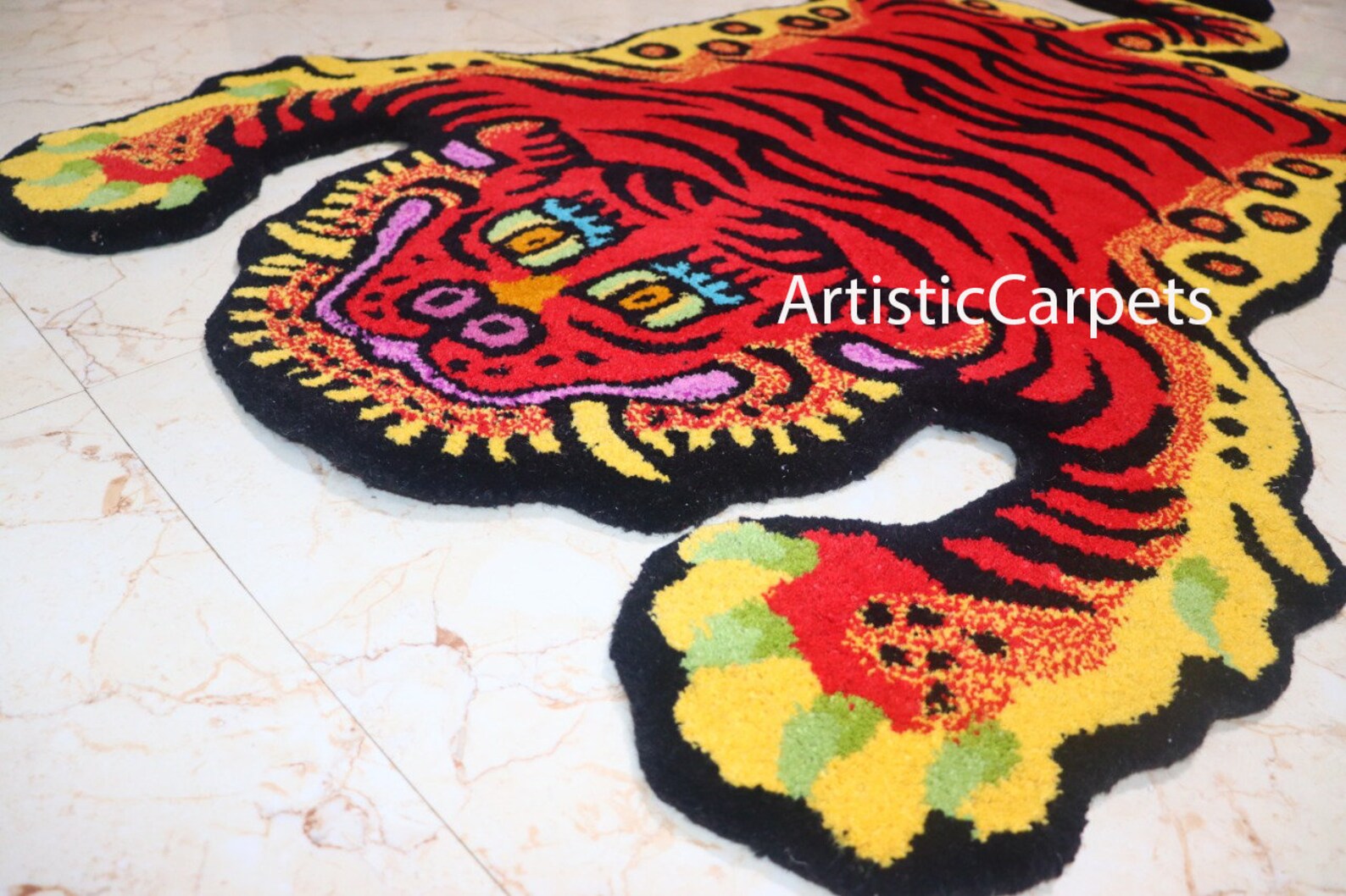 Hand Tufted Tibetan Tiger Rug New Pattern / Animal Rug Carpet - Etsy