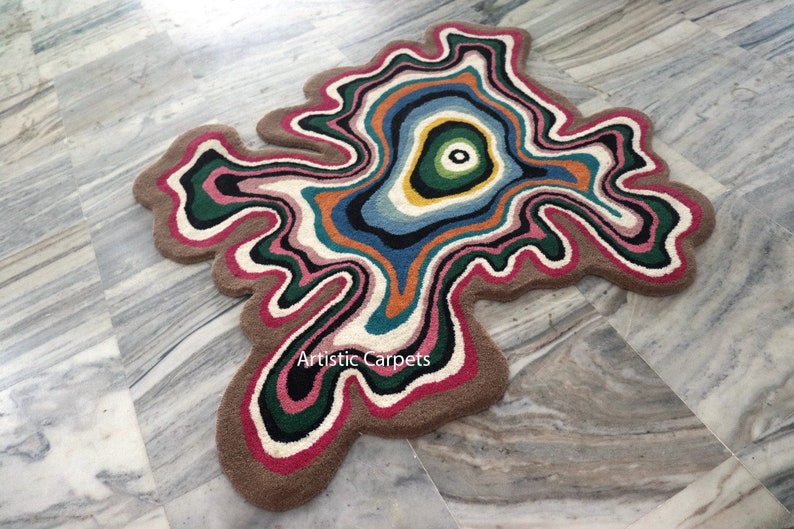 Irregular Rug / Modern Abstract Shaped Area Rug for Living - Etsy