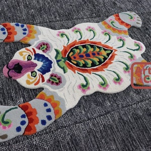 Bear Rug, Floral Rug Modern, Cute White Rug Aesthetic, Christmas Gifts ...