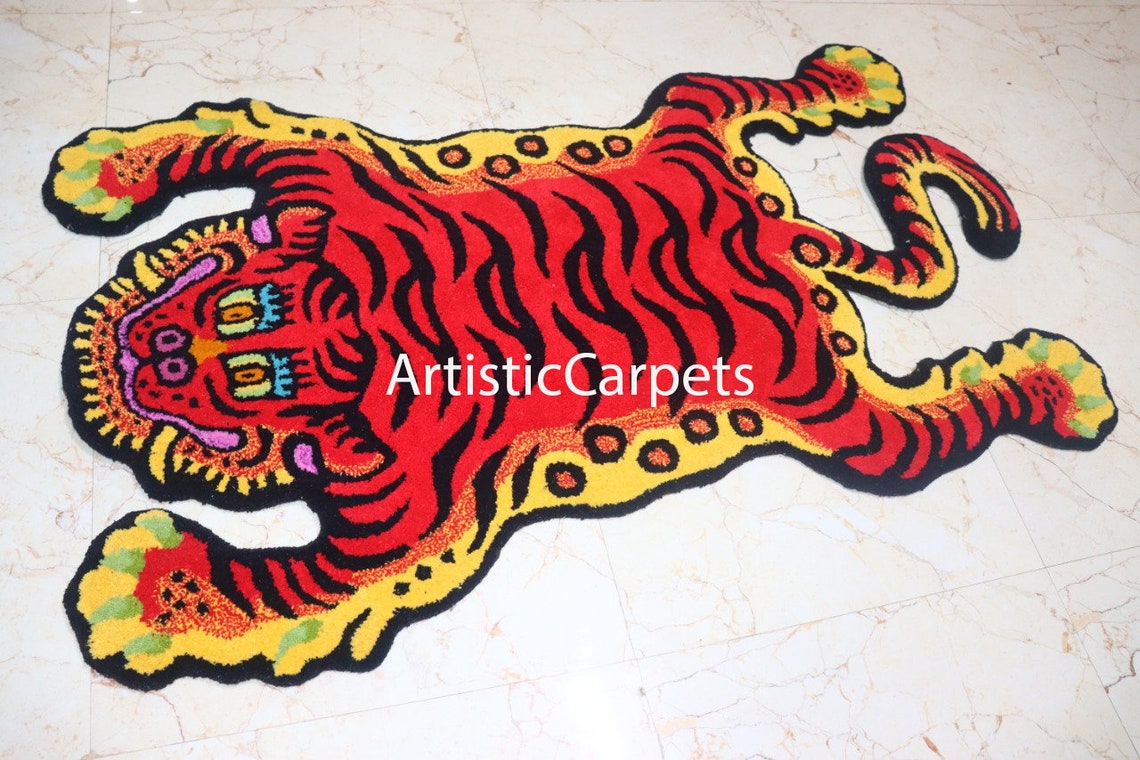 Hand Tufted Tibetan Tiger Rug New Pattern / Animal Rug Carpet - Etsy