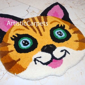 Hand Tufted Cat Rug New Pattern /cute Animal Rug / Rugs for Kids ...