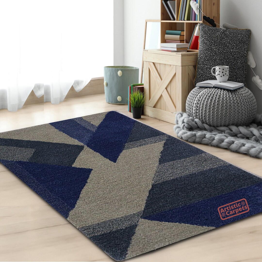 Hand Tufted Abstract Rug 8x10 / Aesthetic Rug / Large Modern Area Rugs ...