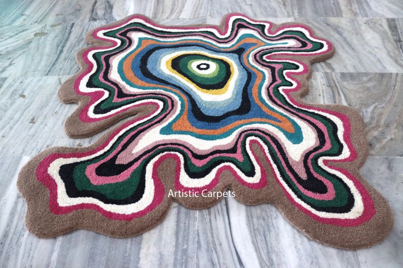 Irregular Rug / Modern Abstract Shaped Area Rug for Living - Etsy