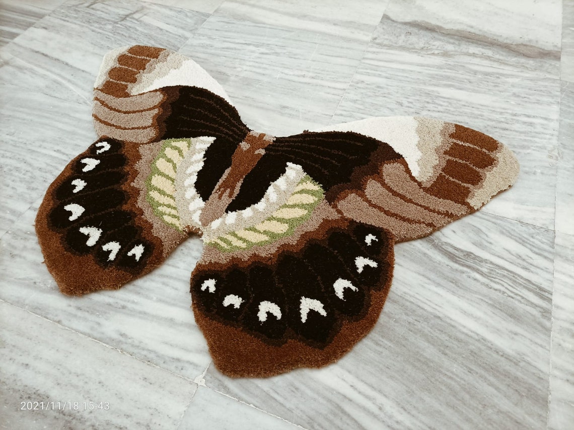 Hand Tufted Butterfly Dark Rug Carpet for Kids Playing Room - Etsy