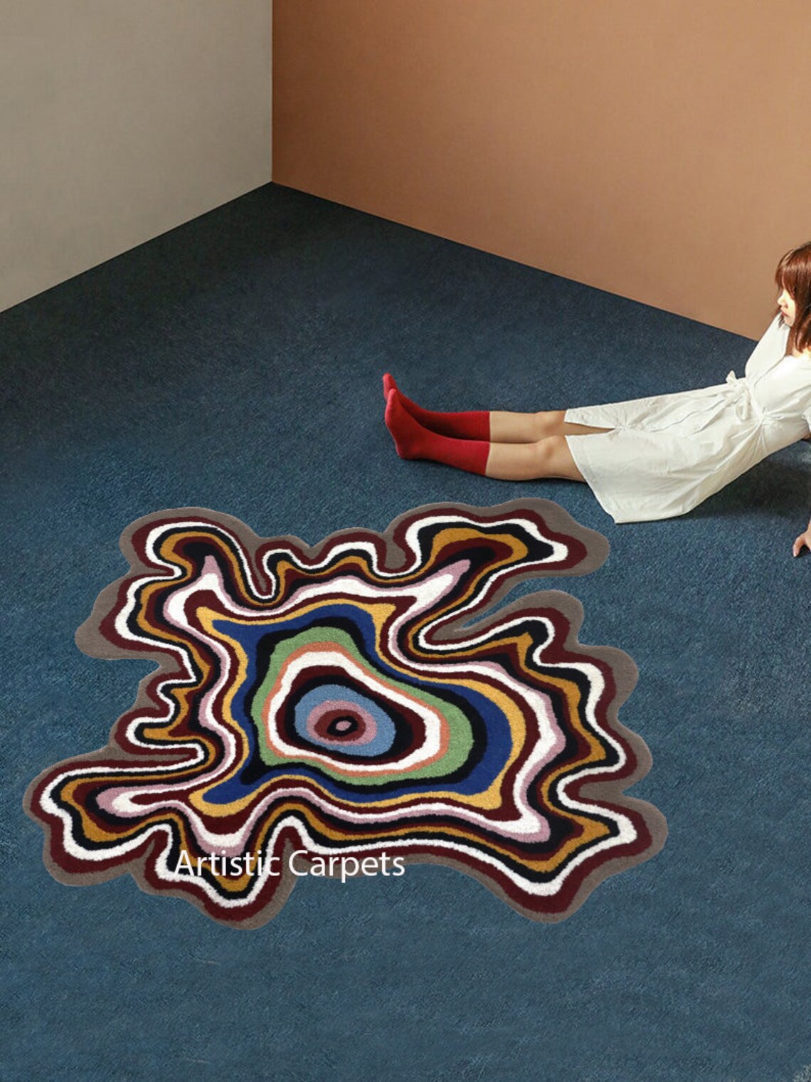 Irregular Rug Shape / Modern Abstract Area Rug for Living Room - Etsy