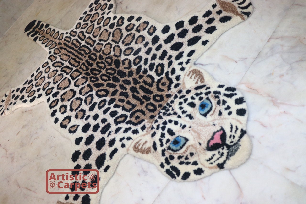 Hand Tufted Leopard Rug for Living Room / Bedroom / Kids Room - Etsy