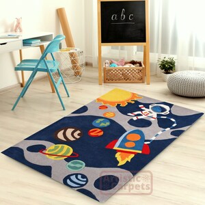 Galaxy Rugs for Bedroom, Space Theme Gifts for Boys, Space Rug Nursery ...