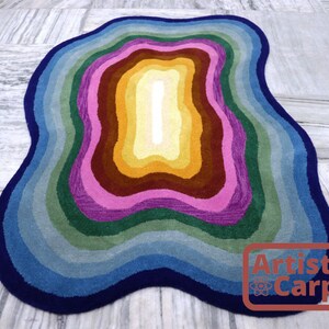 Modern Abstract Area Rug for Living Room / Irregular Rug / - Etsy