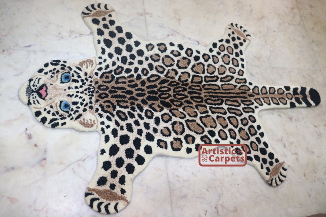 Hand Tufted Leopard Rug for Living Room / Bedroom / Kids Room - Etsy