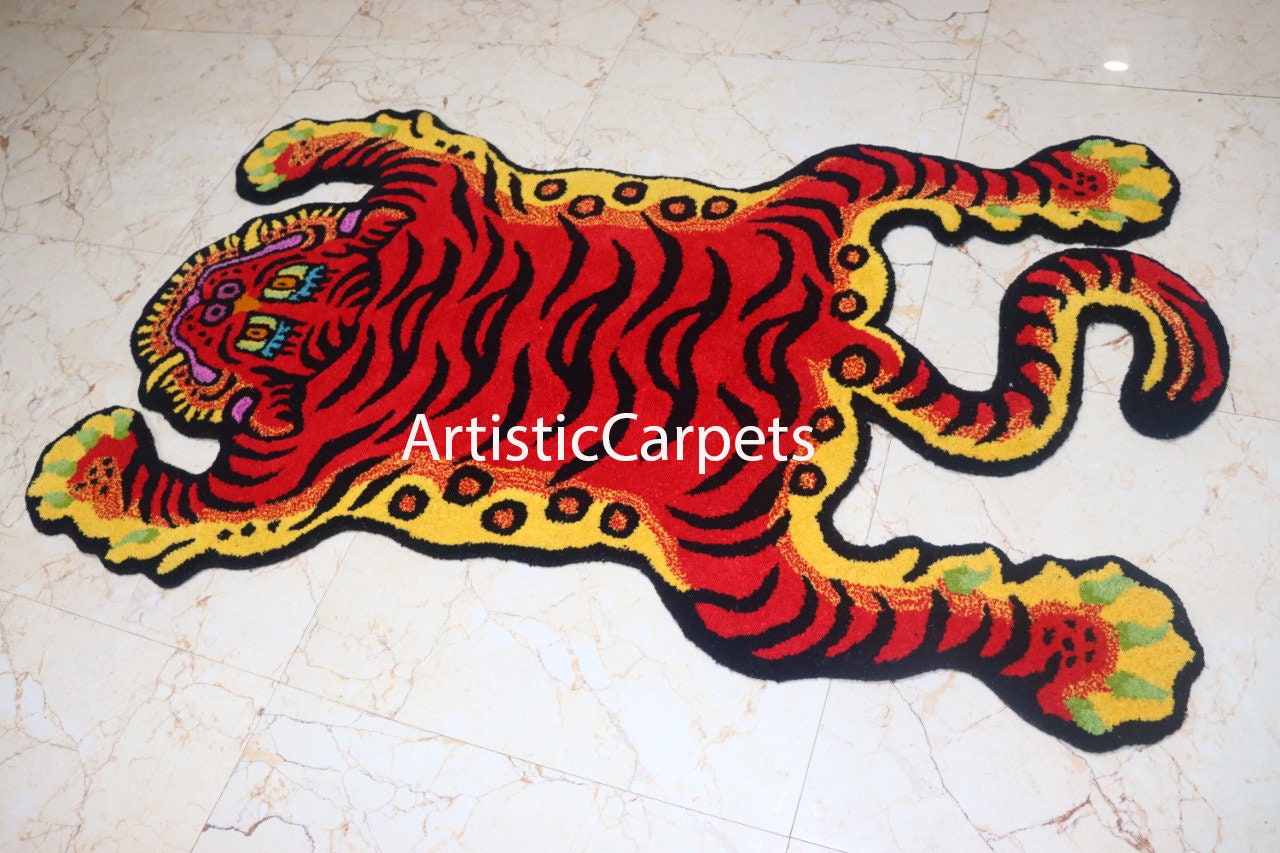 Hand Tufted Tibetan Tiger Rug New Pattern / Animal Rug Carpet - Etsy