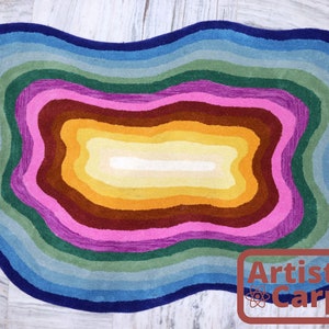Modern Abstract Area Rug for Living Room / Irregular Rug / - Etsy