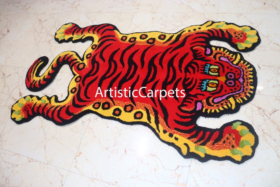 Hand Tufted Tibetan Tiger Rug New Pattern / Animal Rug Carpet - Etsy