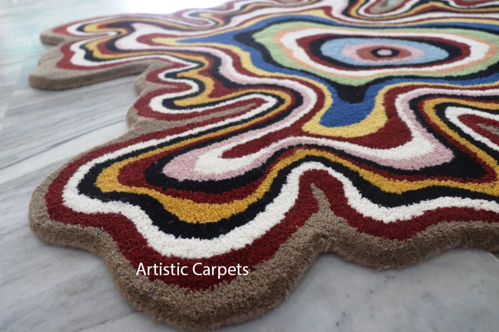 Irregular Rug Shape / Modern Abstract Area Rug for Living Room - Etsy