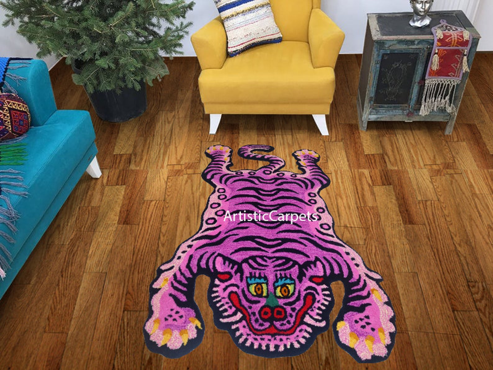 Hand Tufted Tibetan Tiger Rug New Pattern / Animal Rug Carpet - Etsy