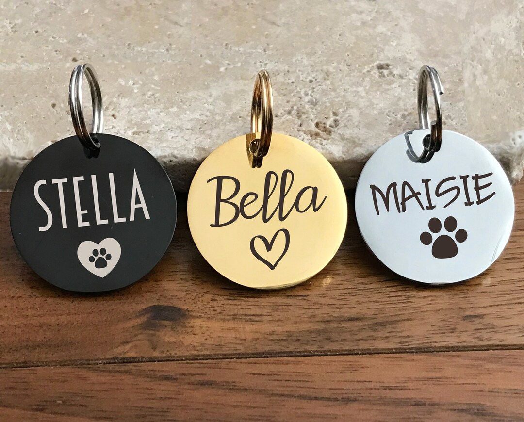 Personalized Pet ID Tag: Laser Engraved Dog Cat Tag - Etsy
