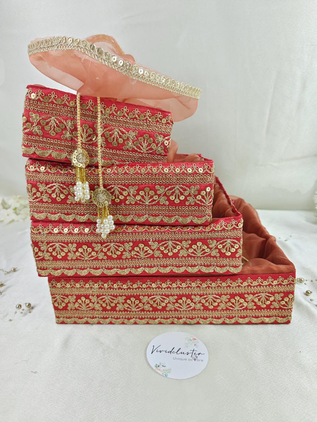 Valentine's Day Gifts Hamper Cardboard Trays, Rectangular Satin Base ...