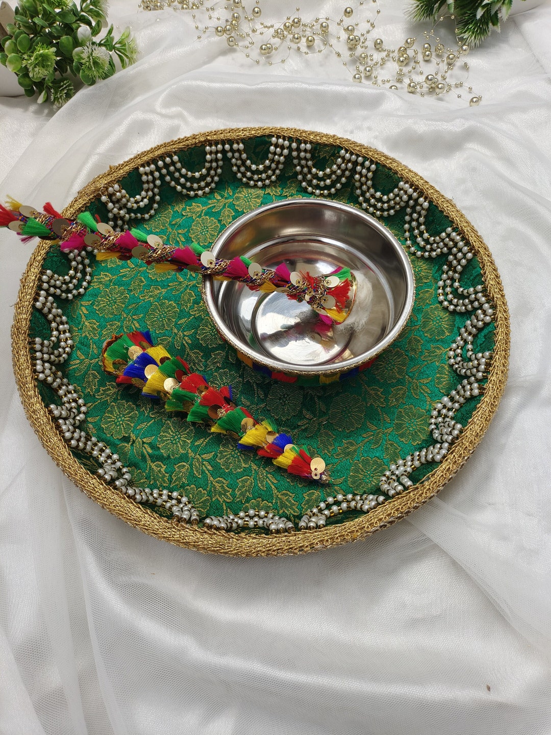 Wedding Mehndi Platter Set for Dholki Resin Return Gift Tray for ...