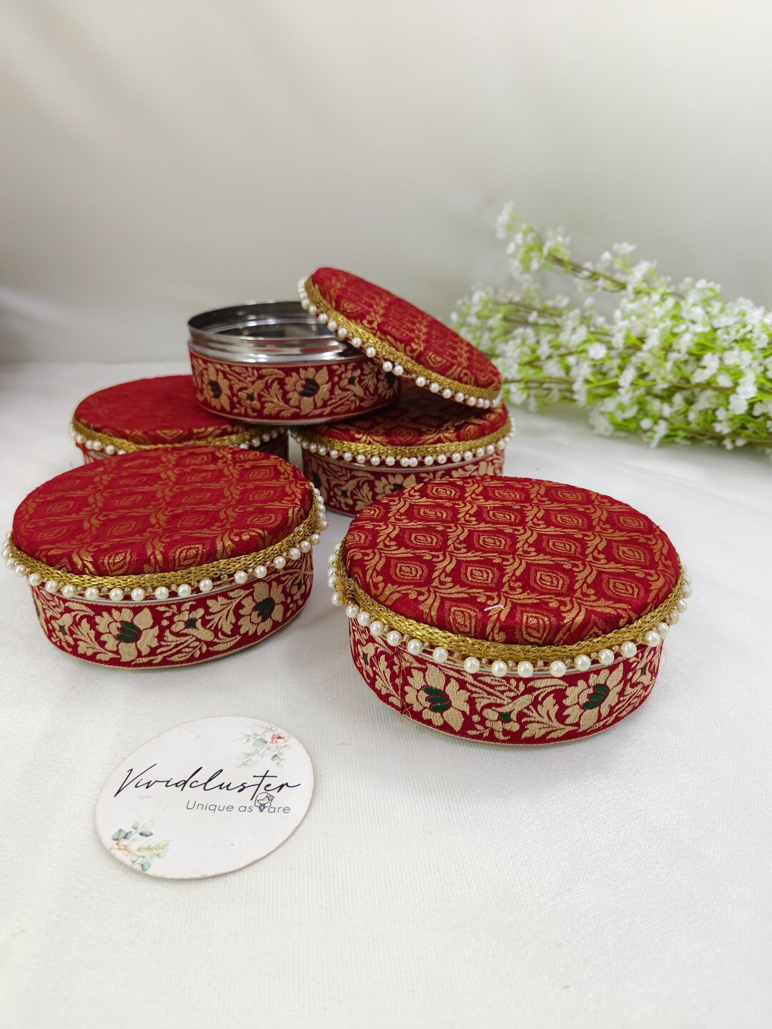 Handmade Flat Laddu Boxes for Weddings Stylish and Functional Best for ...