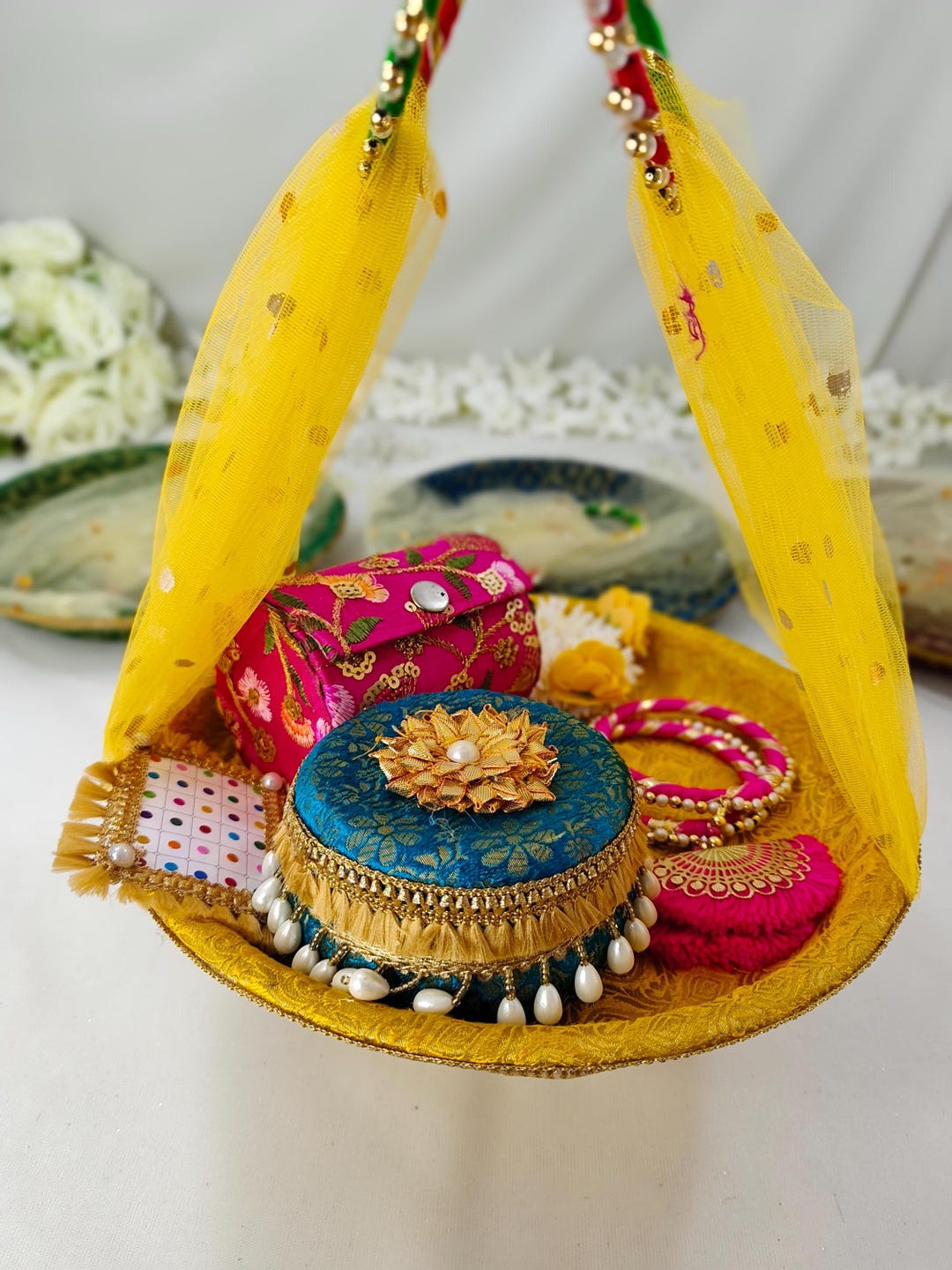 Handcrafted Pooja Thali: Indian Wedding Shagun Platter - Etsy