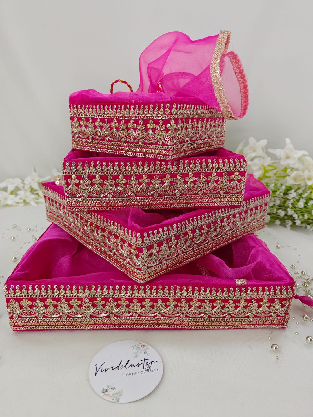 Gift Hamper Packing Trays | Shagun Tray Set of 4 | MDF Gift | Festive ...