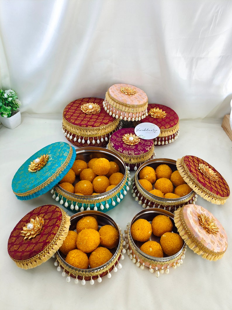 Handmade Steel Ladoo Boxes for Gifting Giveaway Favours Invitation ...