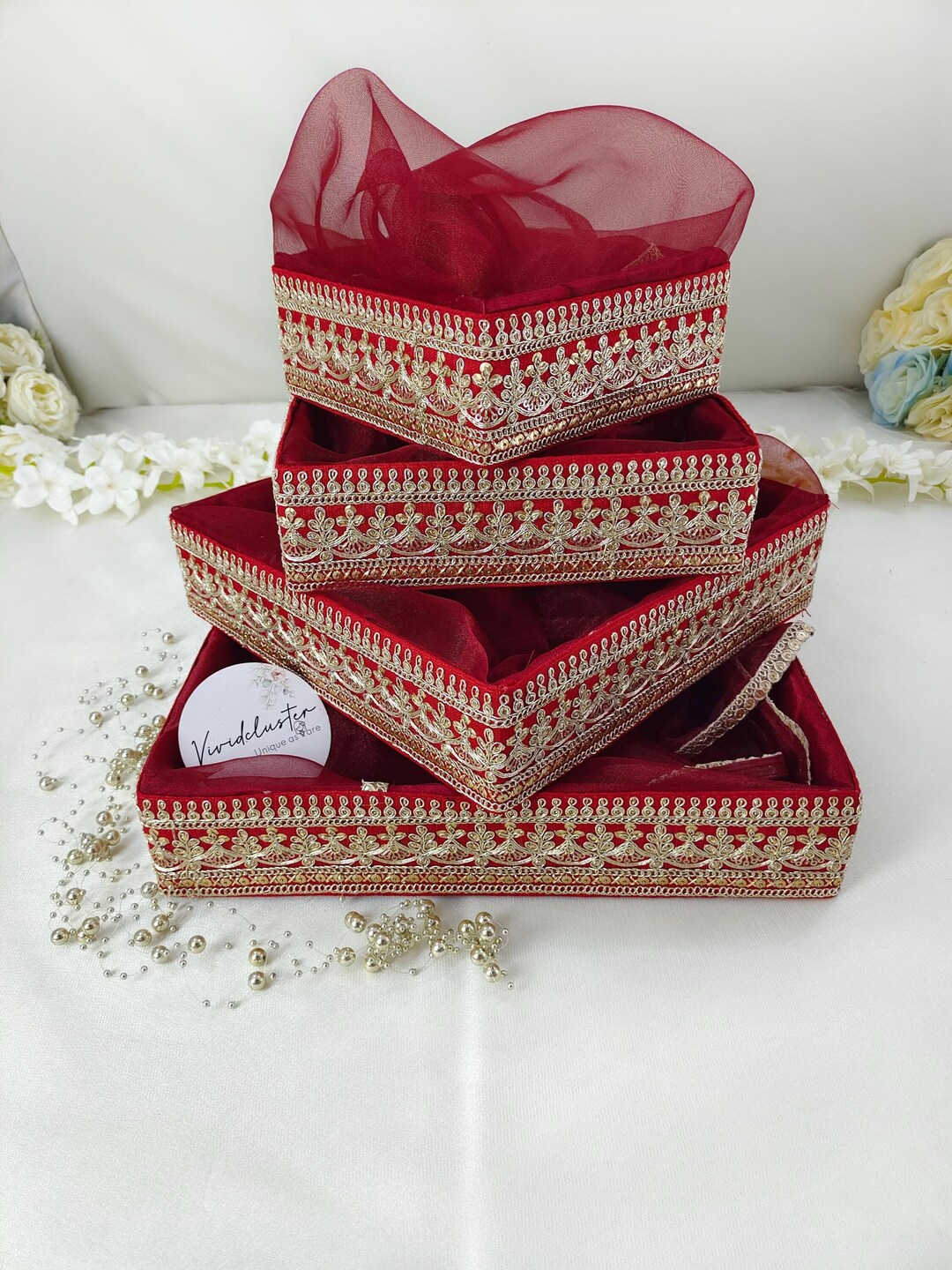 Wedding Invitation Gift Card Basket Box for Indian Bride -lohri Hamper ...