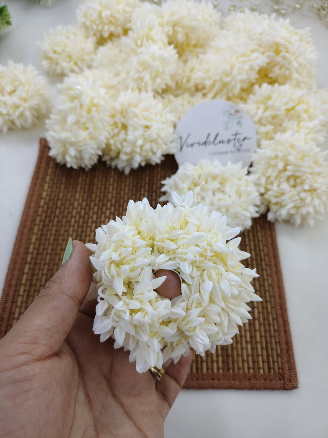 Scented Hand Gajras Bracelet/white Artificial Jasmin Hair Gajra ...