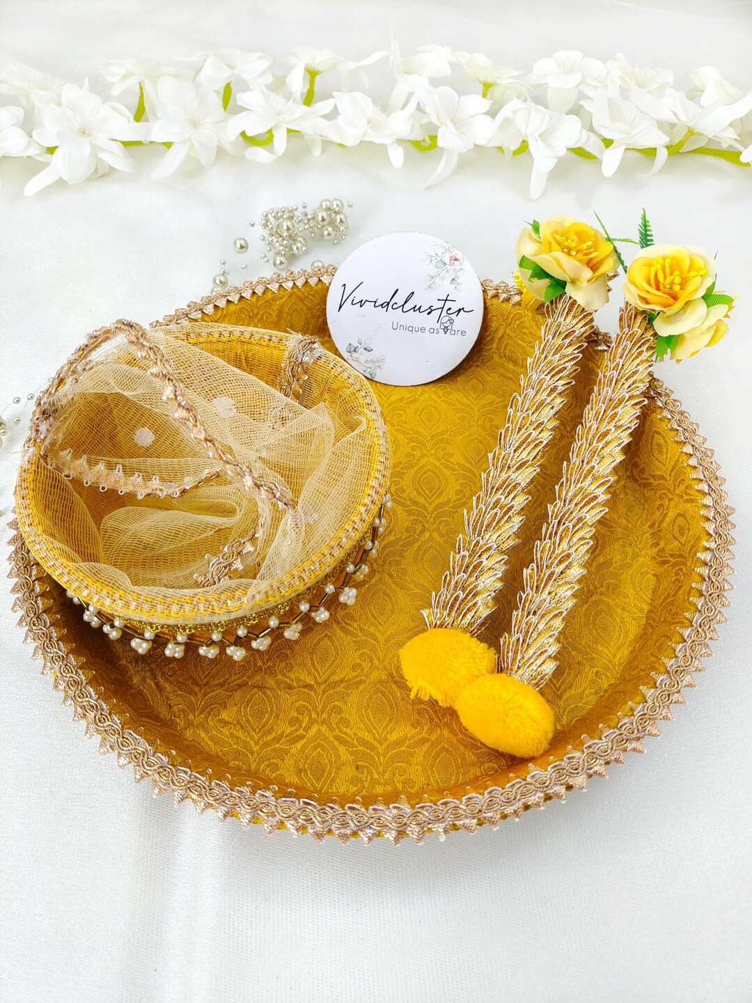 Haldi/maiyoun Dholki Platter Set for Wedding Celebration Return Gift ...