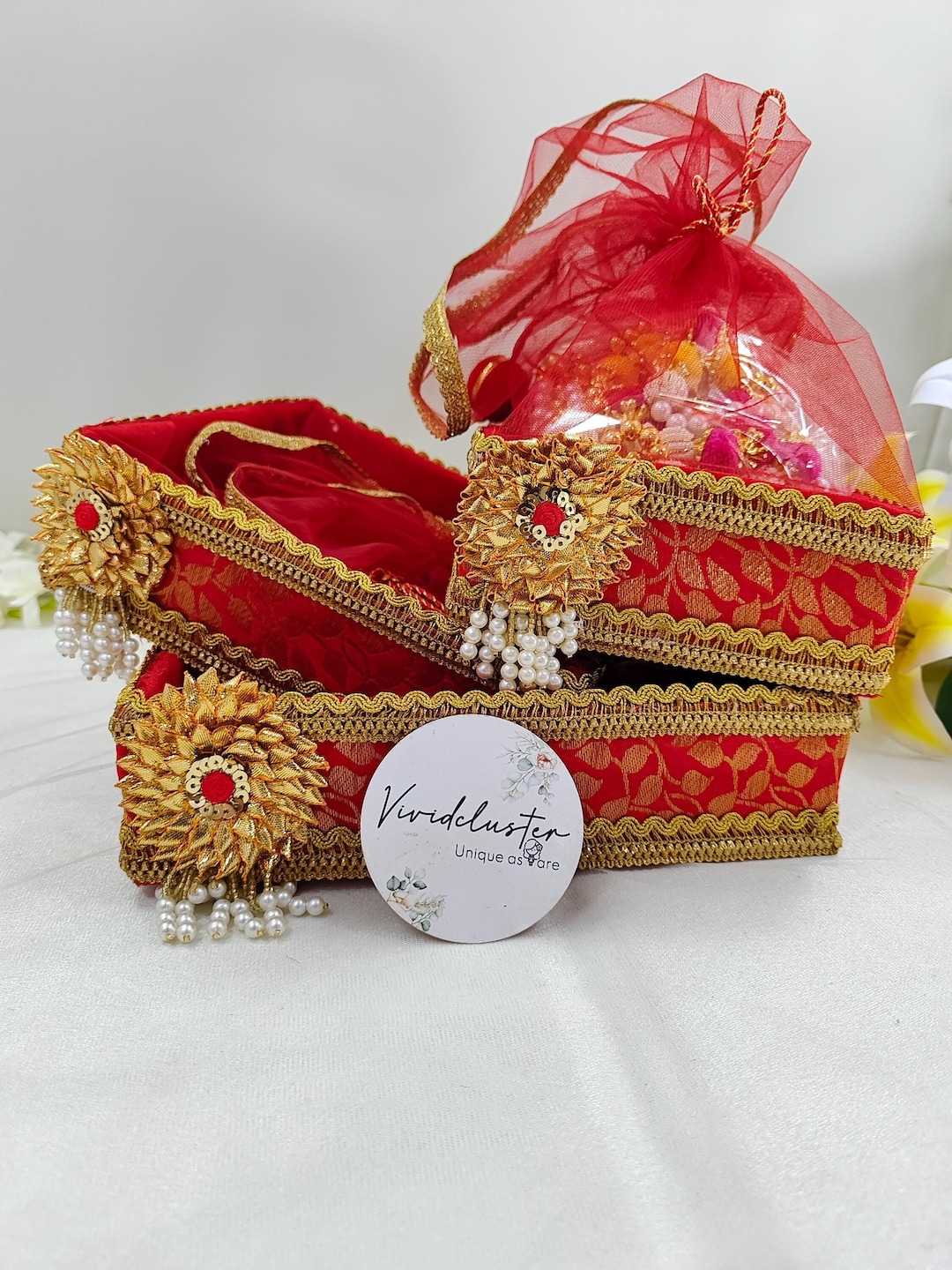 Shagun Tray Set Wooden Gift Box-punjabi Accessories, Welcome Gift ...