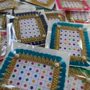 Colorful Bindis for Wedding Favors,mehandihaldi Sangeet Ladies Favors ...