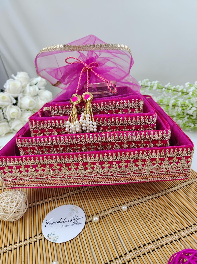 Gift Basket Tray | Wedding Shagun Tray Set | Engagement Favor - Etsy