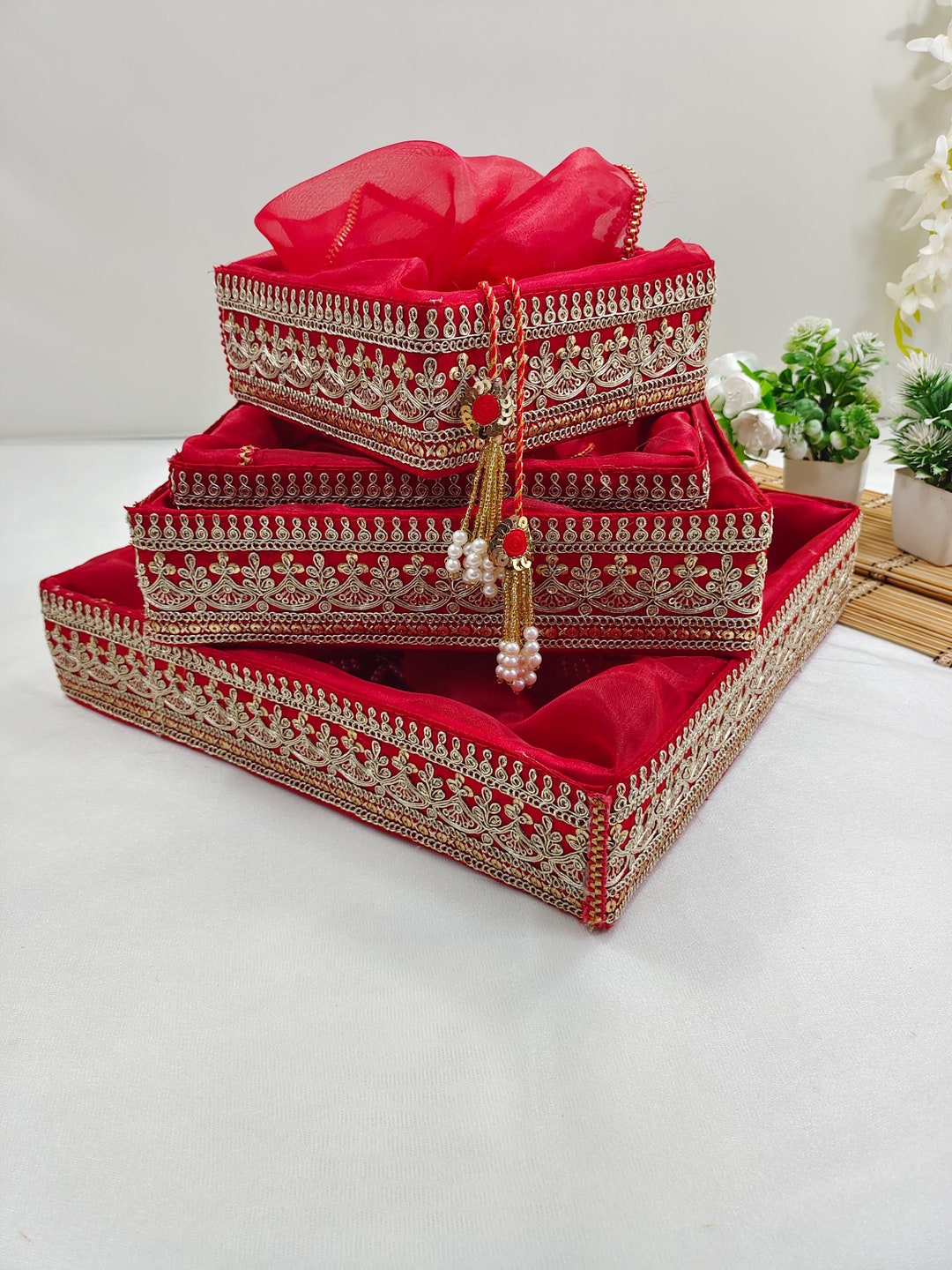 Decoration Diwali Gift Tray Baby Shower Christmas Hamper Dry Wedding ...