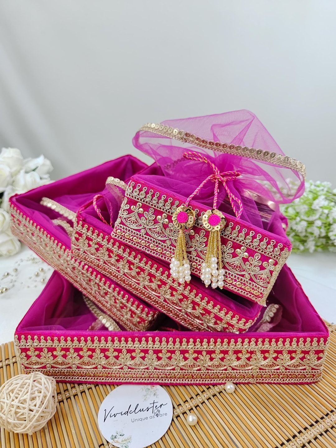 Handcrafted Shagun Tray Set: Indian Wedding, Christmas Gift Hamper - Etsy