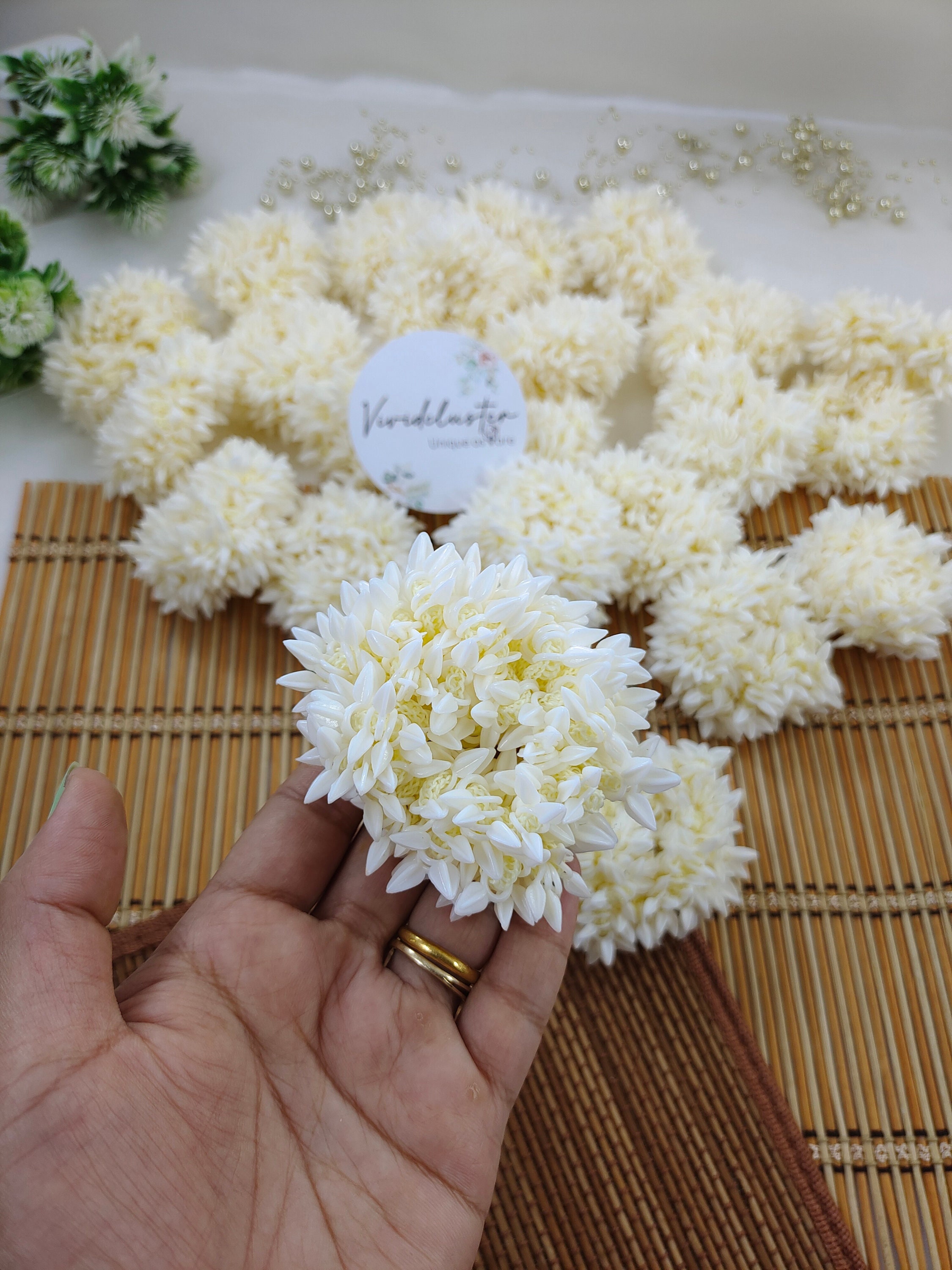 Scented Hand Gajras Bracelet/white Artificial Jasmin Hair Gajra ...