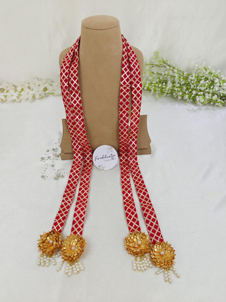 Dupatta Mala: Red Lace, 27-inch, (pack of 1) - Etsy