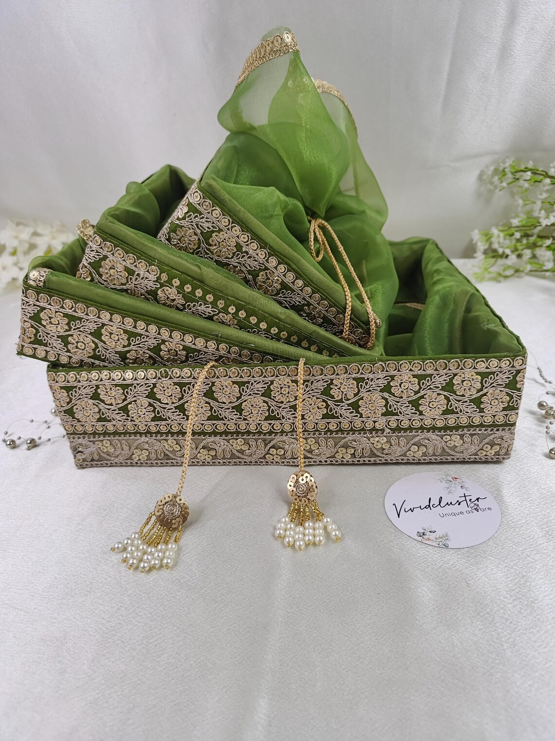 Lehriya Wedding Shagun Tray, Decorative Indian Gift Hamper (set of 4 ...