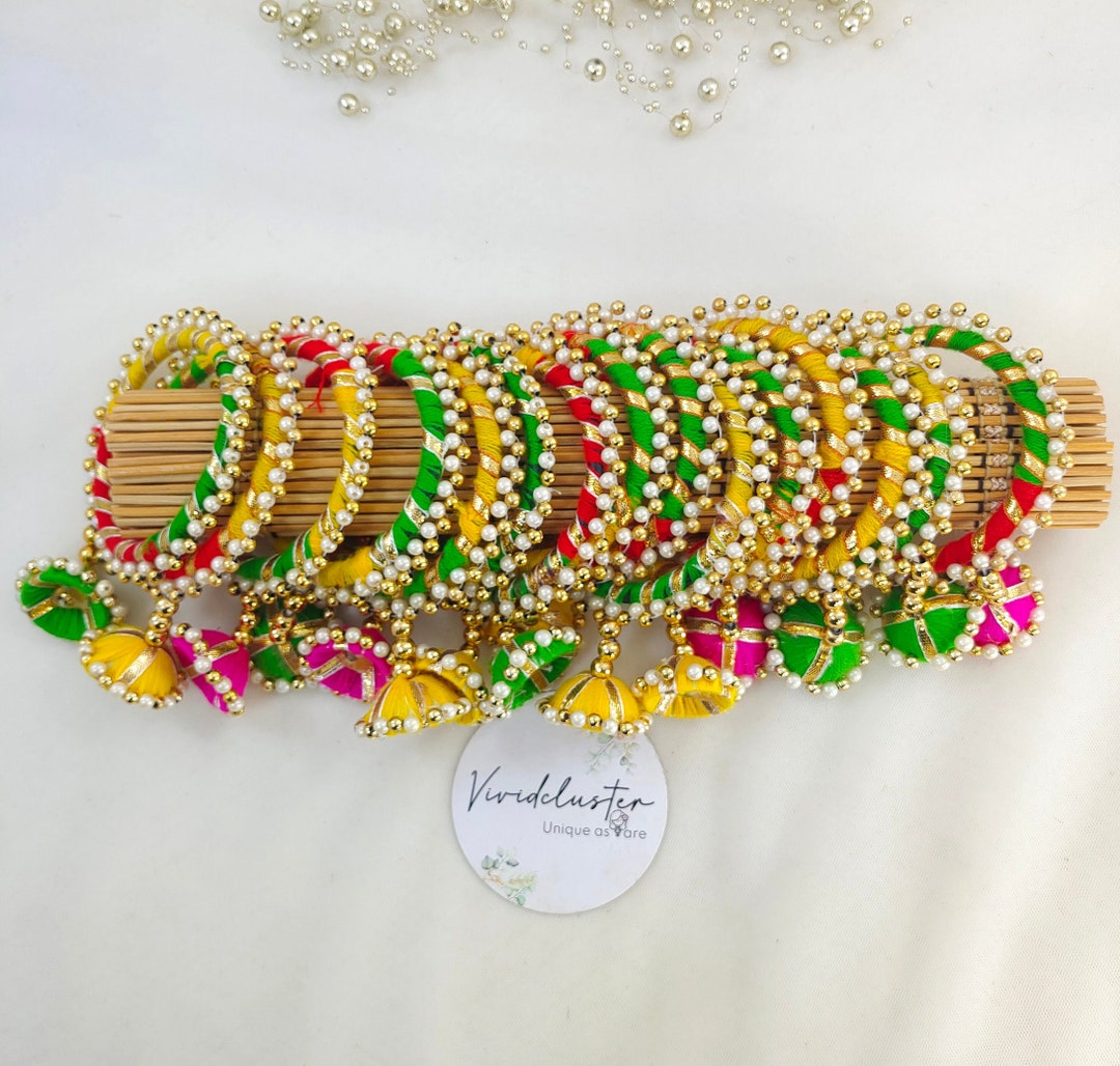 Multicolor Bangles Set for Bride/bridesmaid Favour Wedding Bangles ...