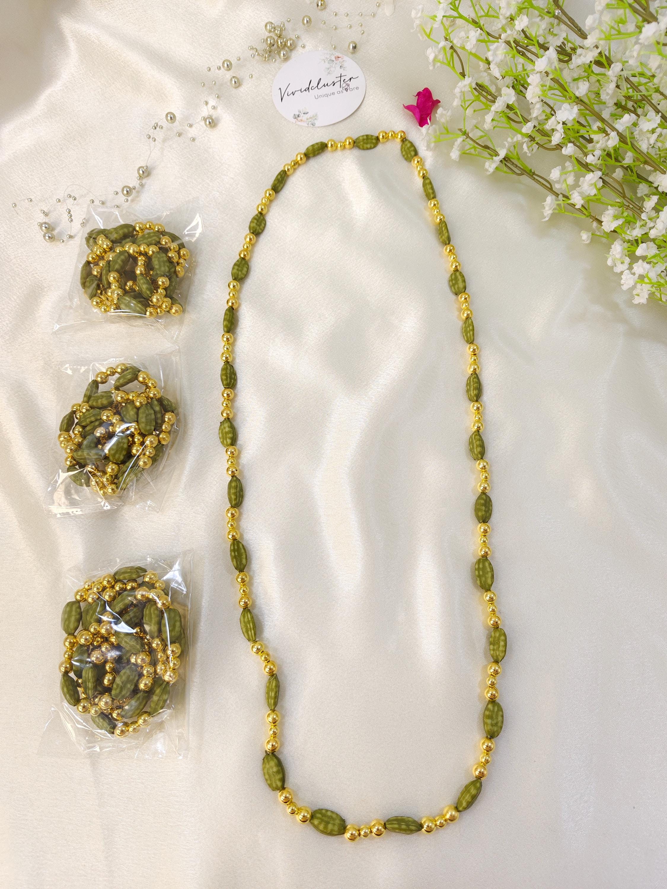 Moti Wali Mala: Elaichi Beads, 19-inch, (green) - Etsy